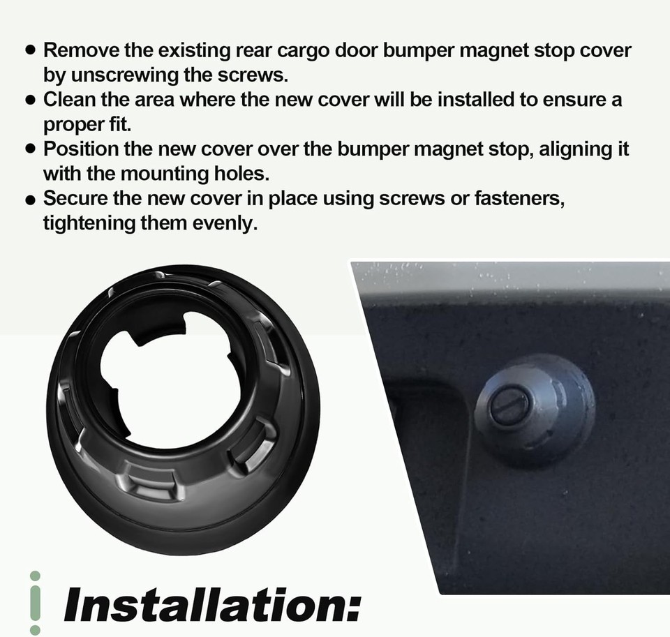 2x Rear Cargo Door Stop Bumper Magnet Cover For Ford Transit 150 250 ...