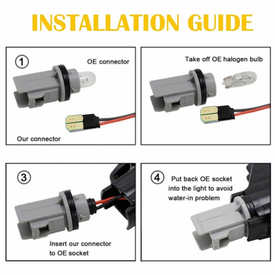 2x Smoke Red LED Rear Side Bumper Marker For Lights 44962 Honda Civic ...