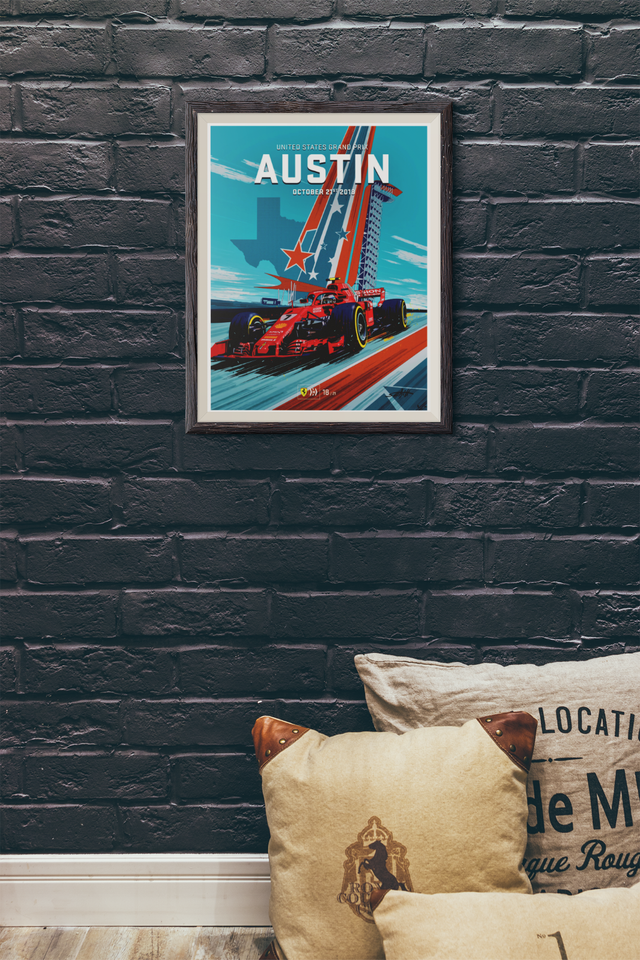 Austin Grand Prix Vintage Retro 2018 Art Print High-Quality 22inx17in ...