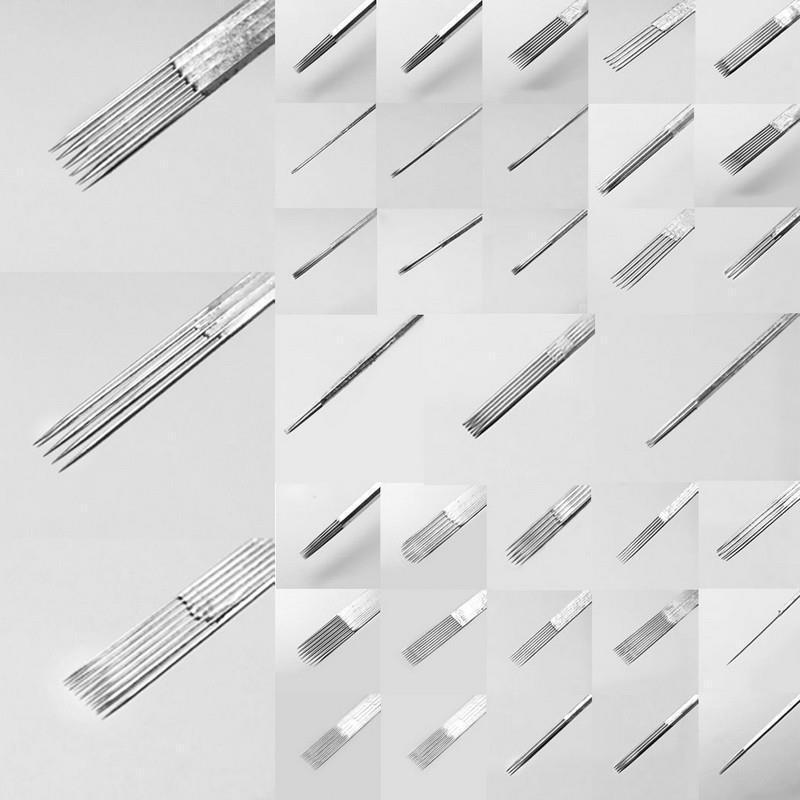 5/100Pcs Tattoo Needles Disposable Liner Needles Sterilized Round Flat ...