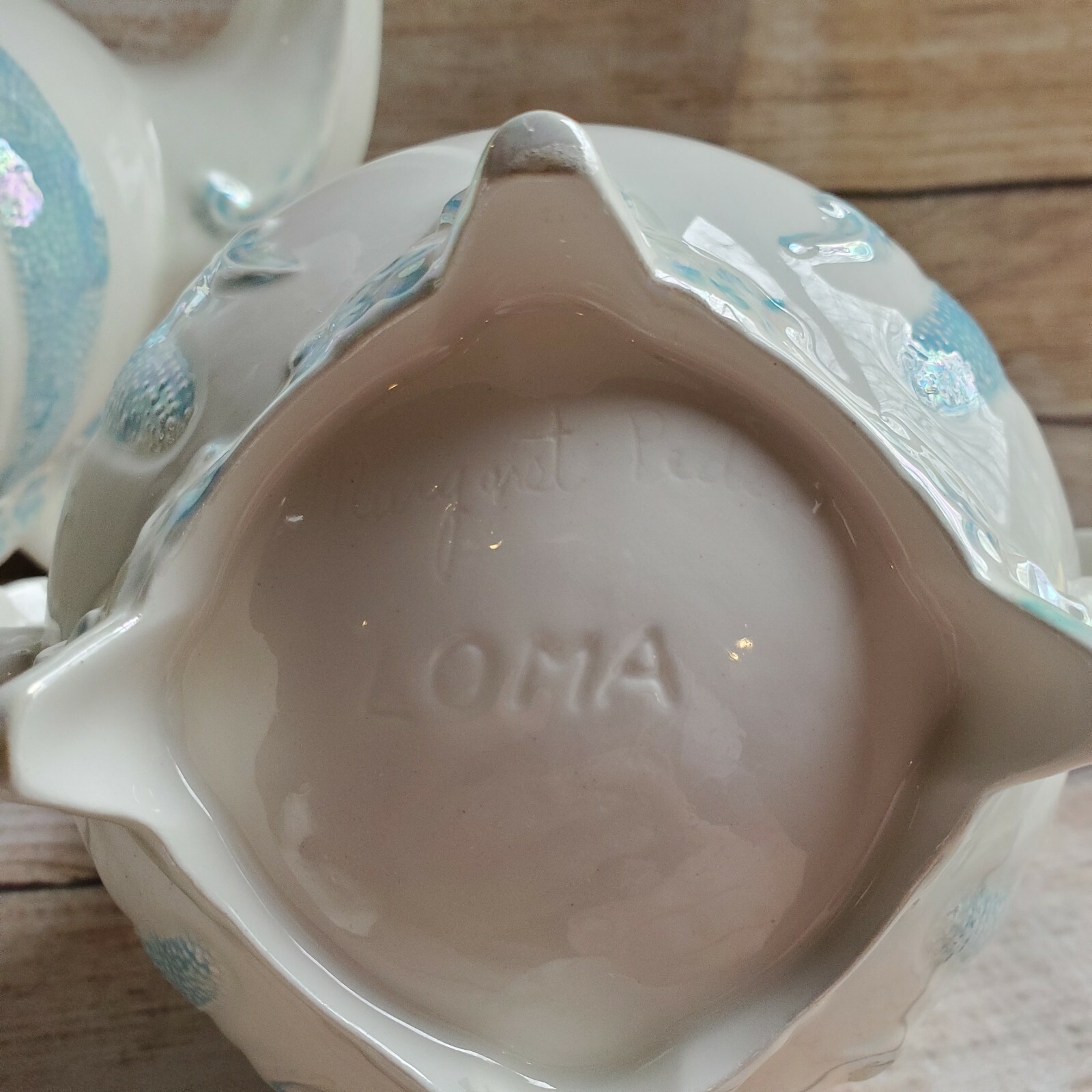 Vintage Victorian Creamer Sugar Tea Pot Set Loma Signed Margaret Peden ...