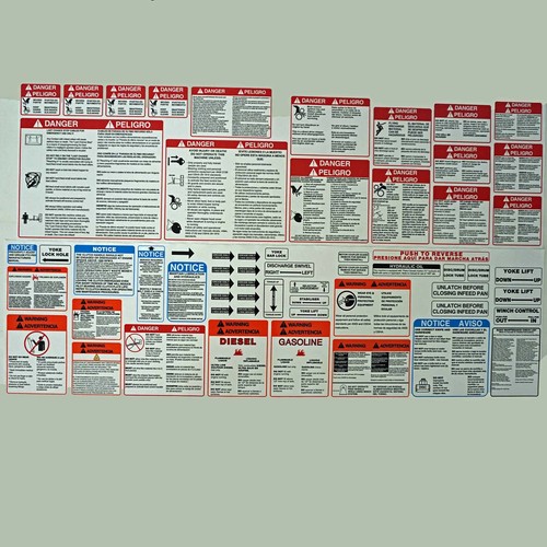 Brush Bandit Wood Chipper Safety Decal Kit, English / Spanish, UV ...