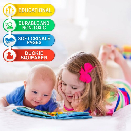 Baby First Toy Set, Cloth Crinkle Baby Book, Baby Ball Soft Teething ...