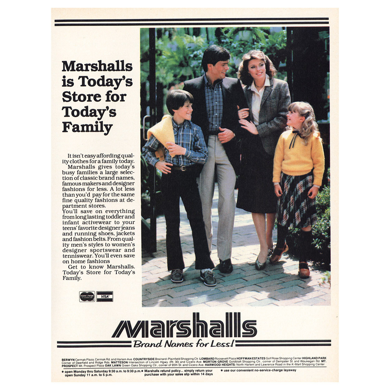 1982 Marshalls Stores: Todays Store Todays Family Vintage Print Ad | eBay