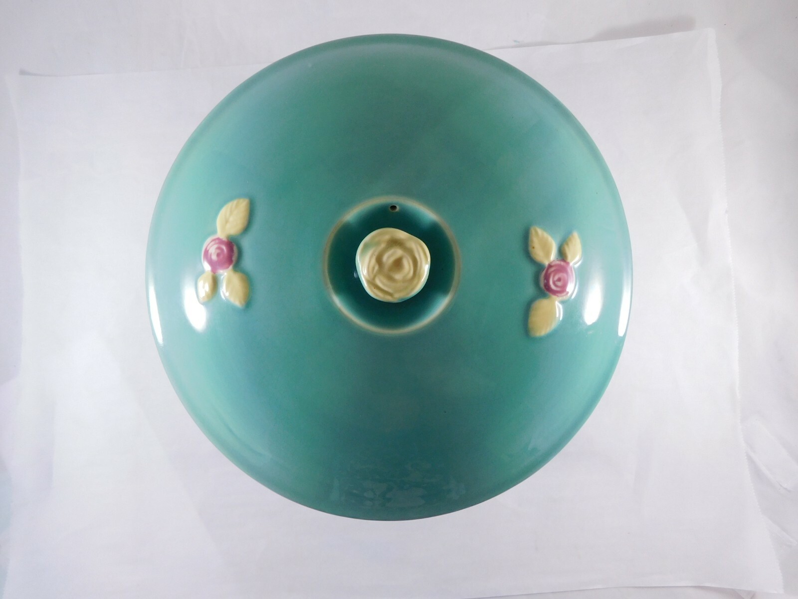 Vintage Coors Pottery Rosebud Large Green Casserole Dish | eBay