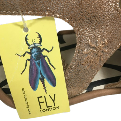 FLY LONDON Sandal SZ 41/10 Port813Fly Bronze Metallic Leather Lace Up ...