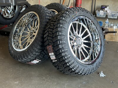 4 NEW 22x12 Hardcore HC101 Wheels and 35" Tires -44 Chrome 8X165 FOR ...