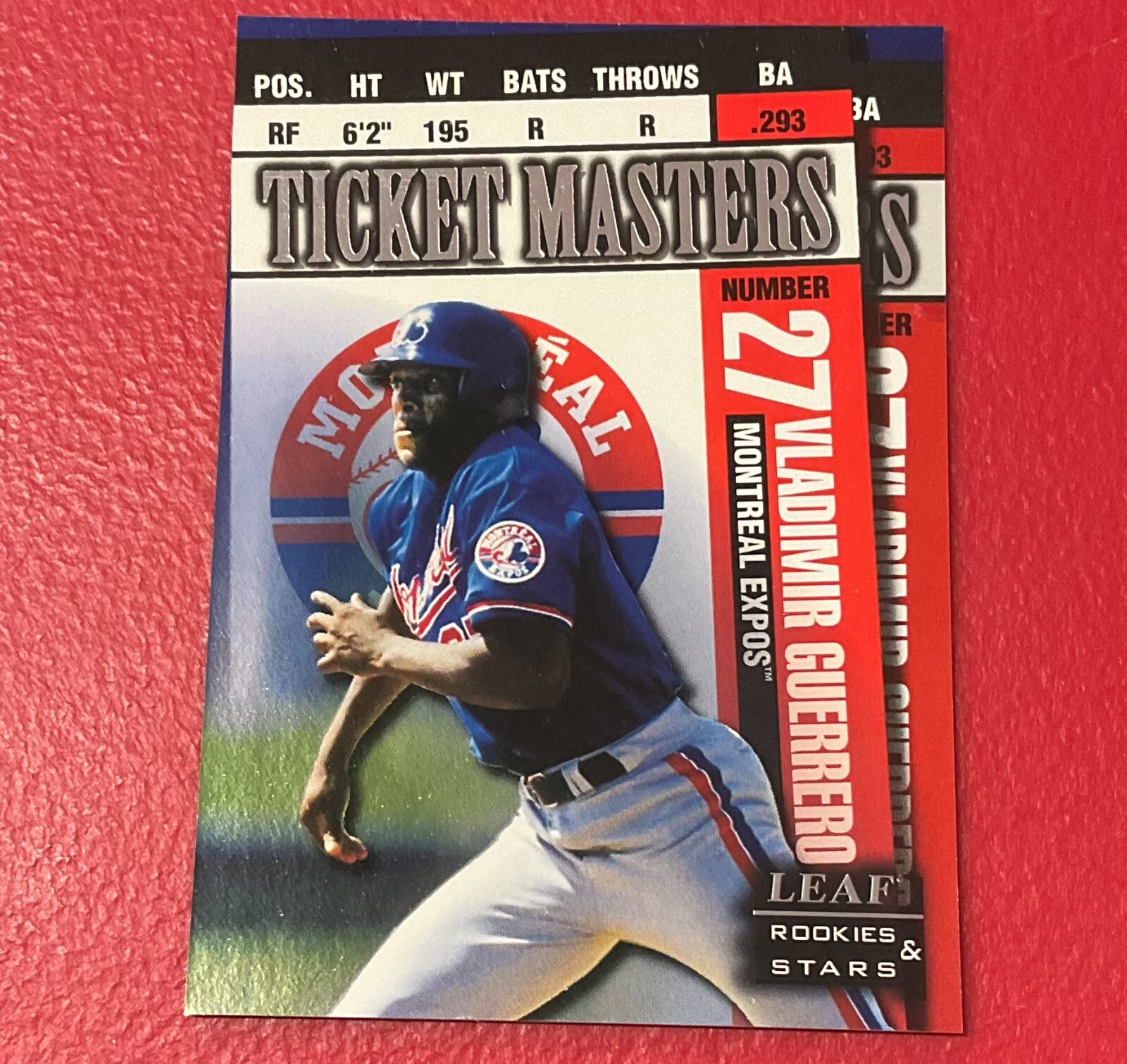 1998 Leaf Rookies & Stars Ticket Masters Vladimir Guerrero Brad Fullmer ...