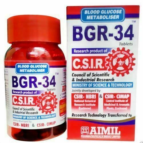 4 X HERBAL BGR-34 TABLETS carbohydrate metaboliser Ayurvedic 400tablets ...