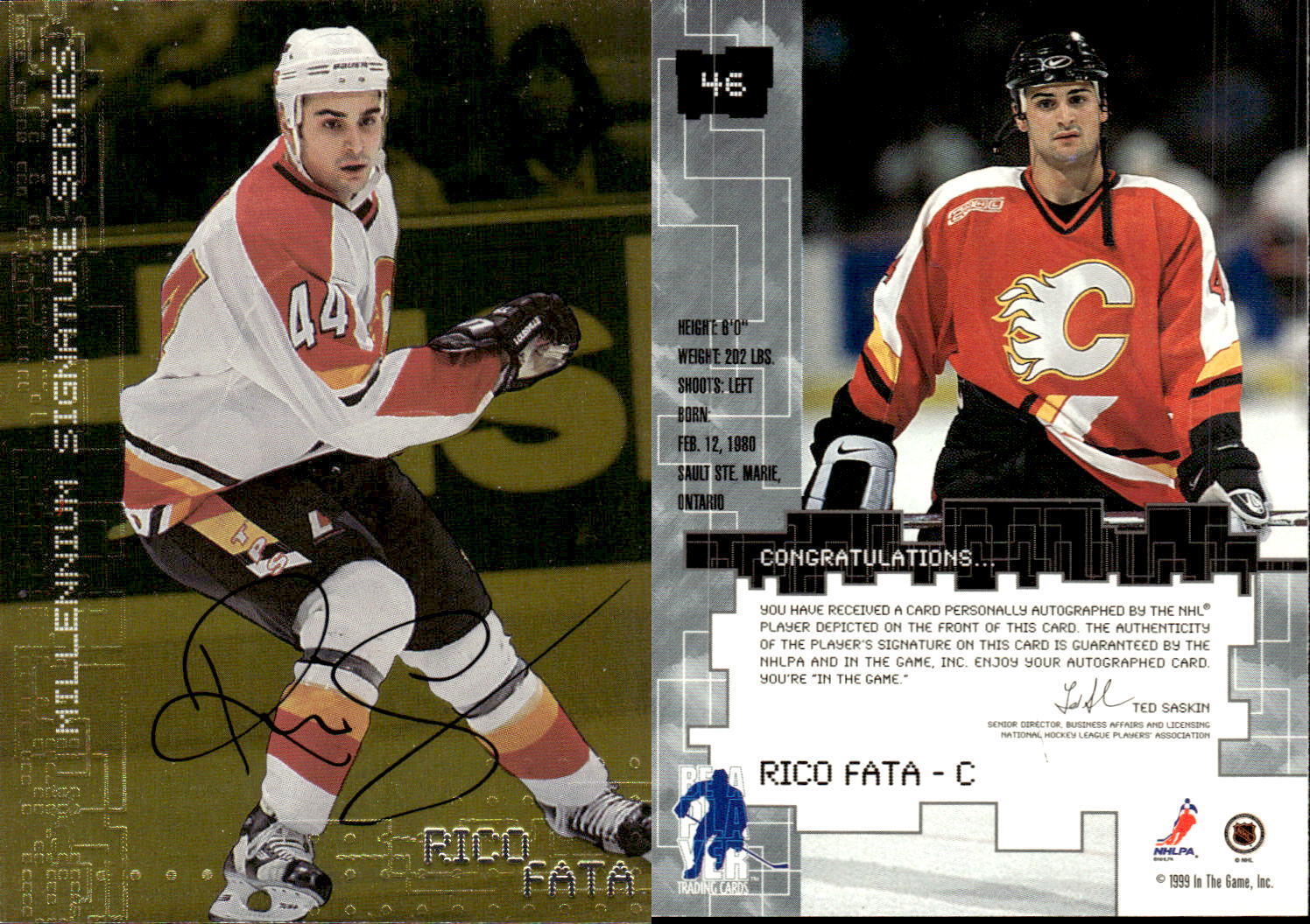 1999-00 BAP Millennium Autographs Gold #46 Rico Fata Auto - NM-MT | eBay