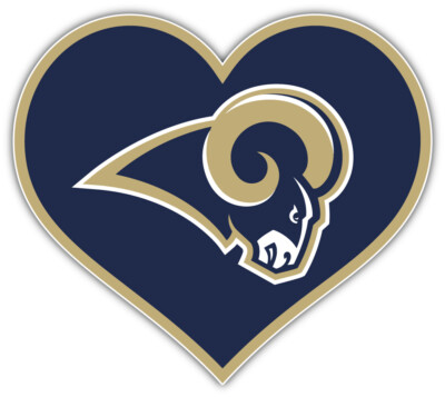 Los Angeles Rams Heart NFL Sport Car Bumper Sticker Decal "SIZES'' | eBay
