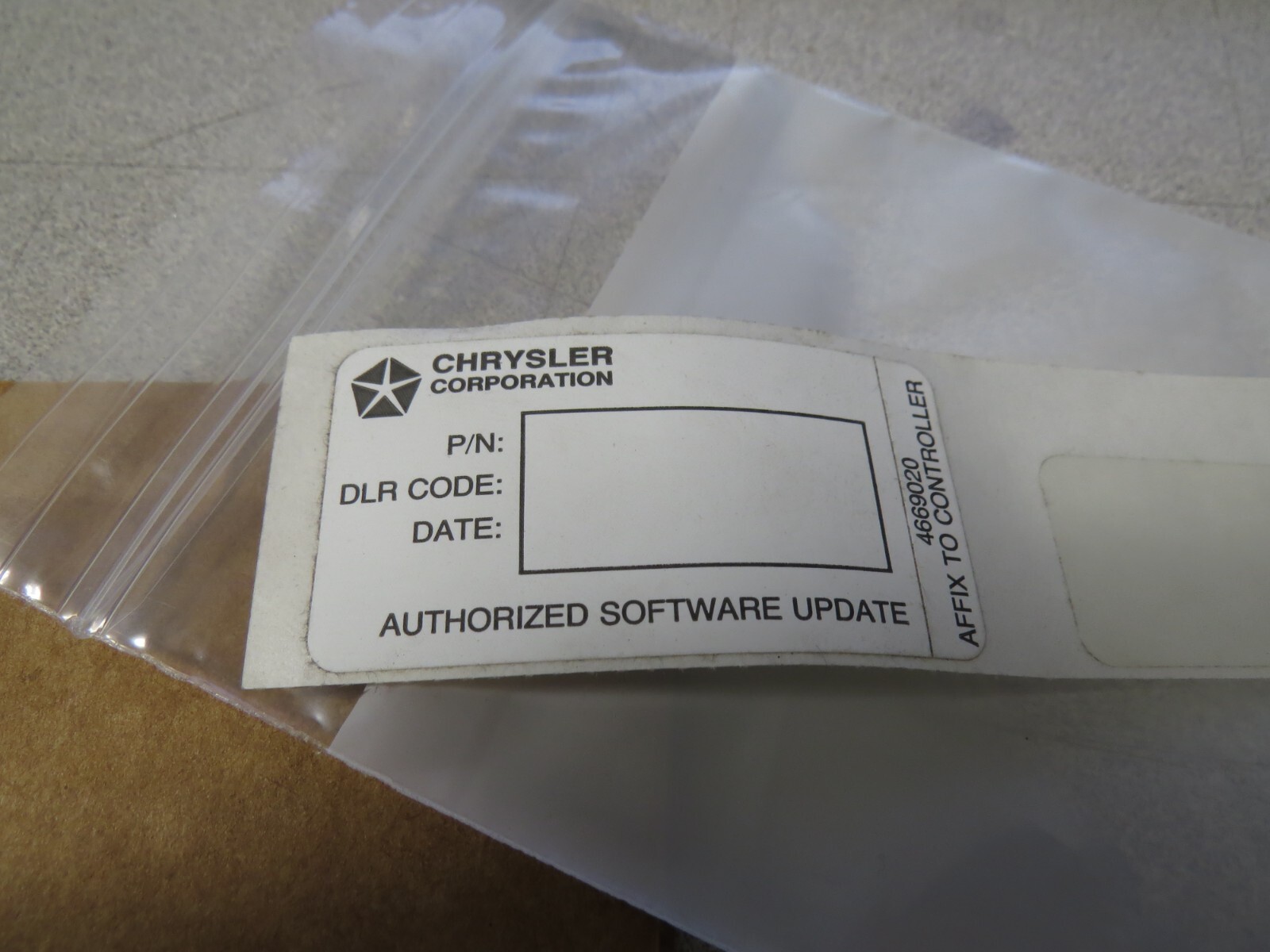 NOS Mopar OEM Genuine Authorized Software Update Label Fits: Chrysler ...