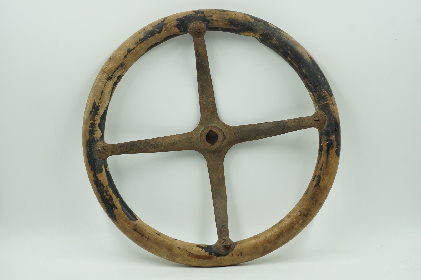 Antique Ford Model T Steering Wheel 15" Wood / Cast Iron Ratrod Truck ...