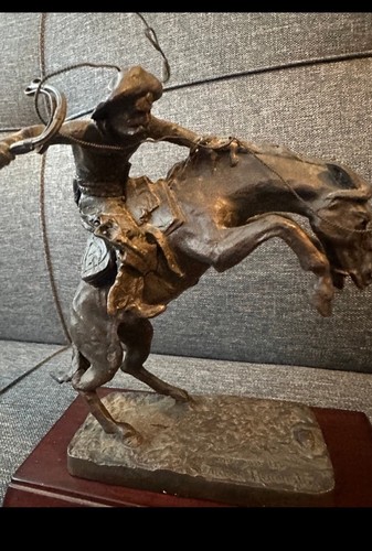 Vintage The Bronco Buster By Frederic Remington 1980s Wild West Statue ...