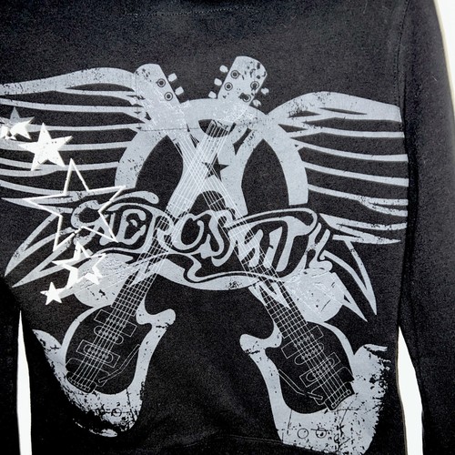 Disney Rockin Rollercoaster Aerosmith Rock This Way Black Moto Knit ...