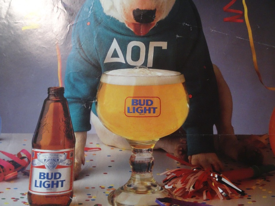 Vintage 1984 Budweiser BEER Spuds Mackenzie Poster Party Animal College ...