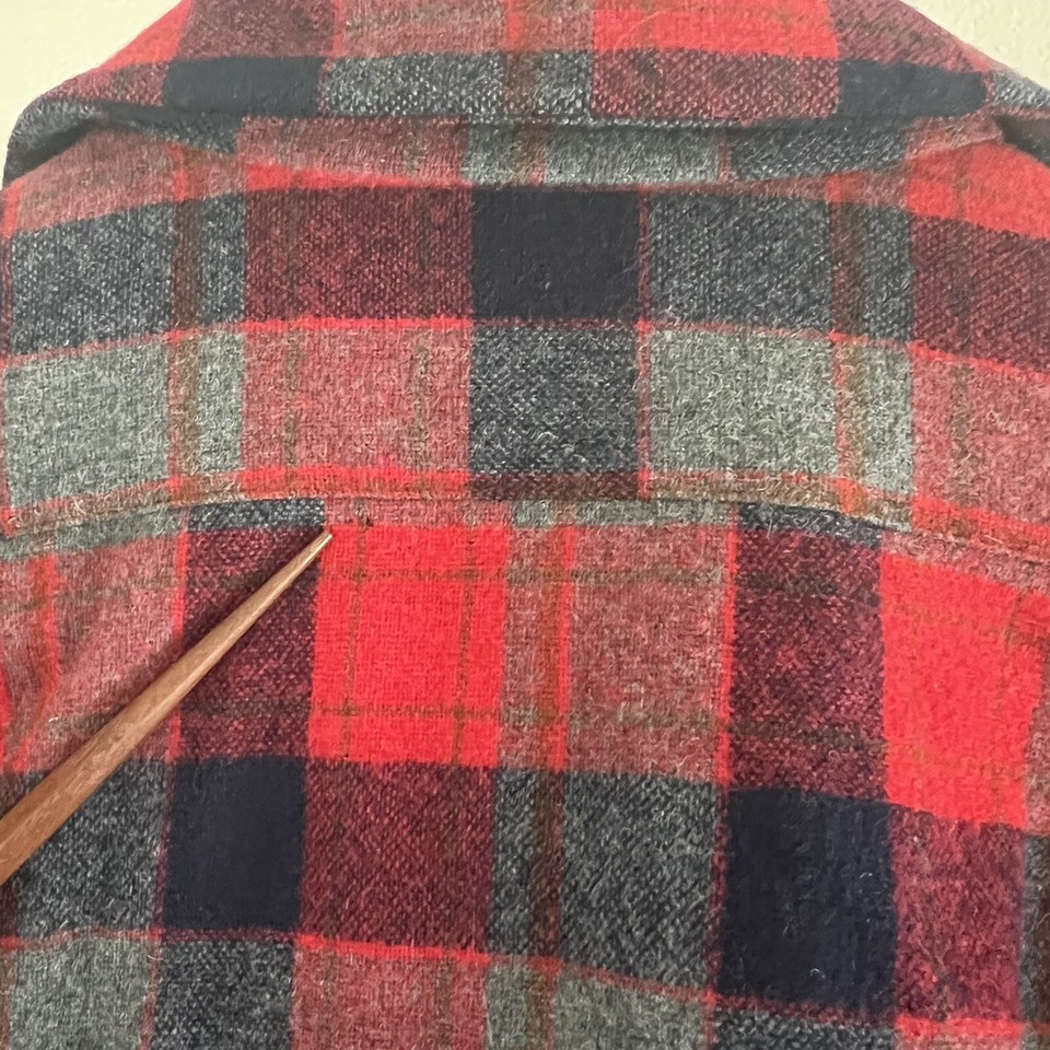 Pendleton Shirt Medium Red Plaid Long Sleeve Button Up Wool | eBay