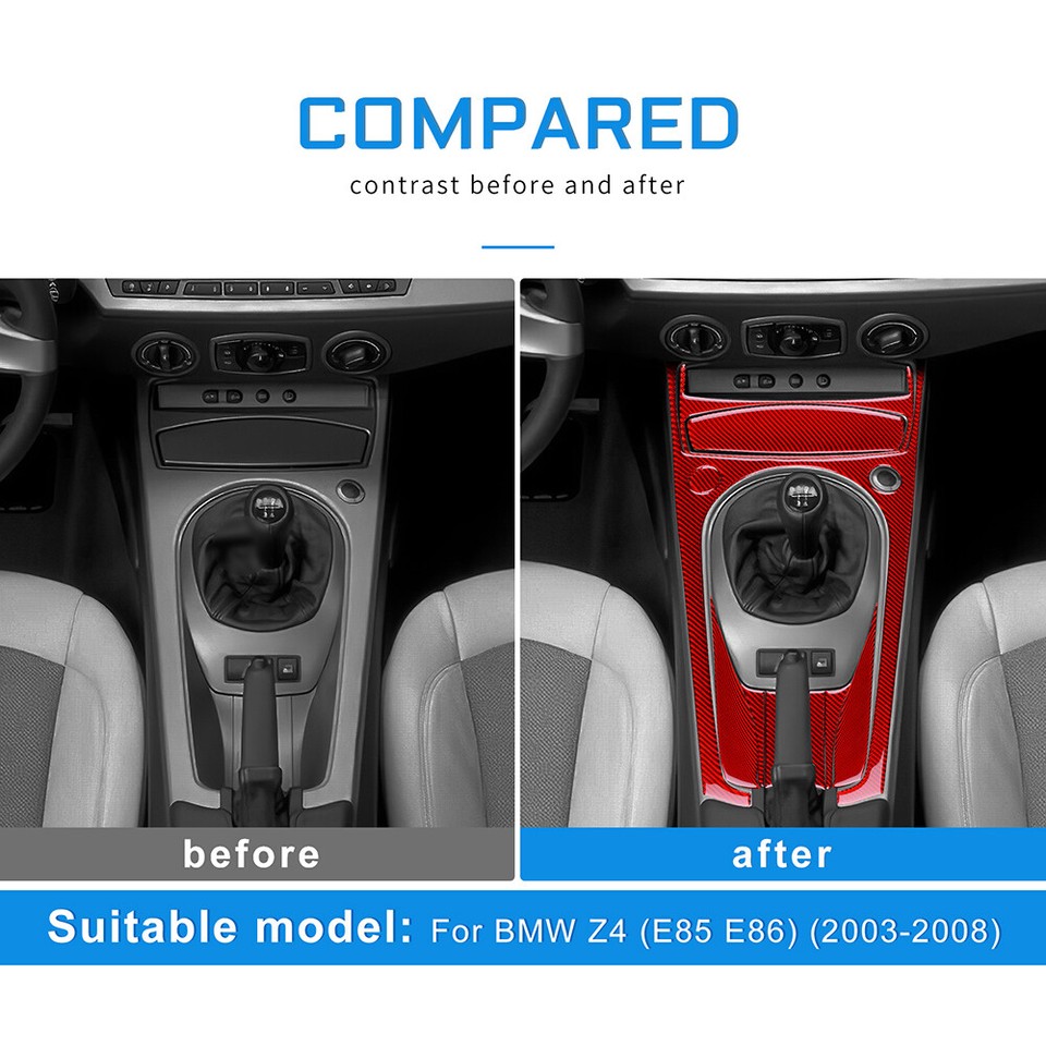 For BMW Z4 E85 E86 2003-2008 Red Center Console Panel Cover Sticker ...