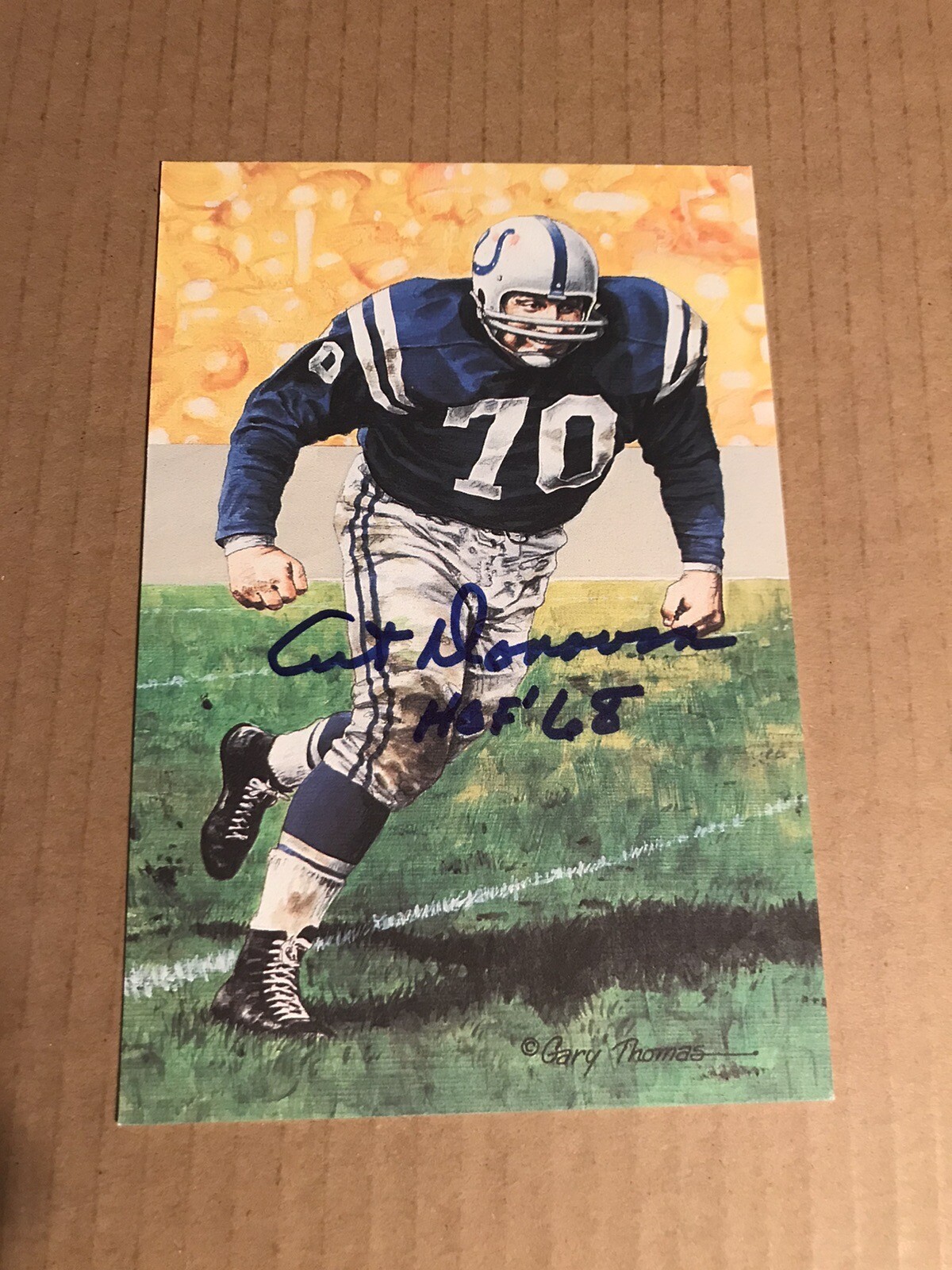 Art Donovan Autographed Goal Line Art Card Baltimore Colts | eBay