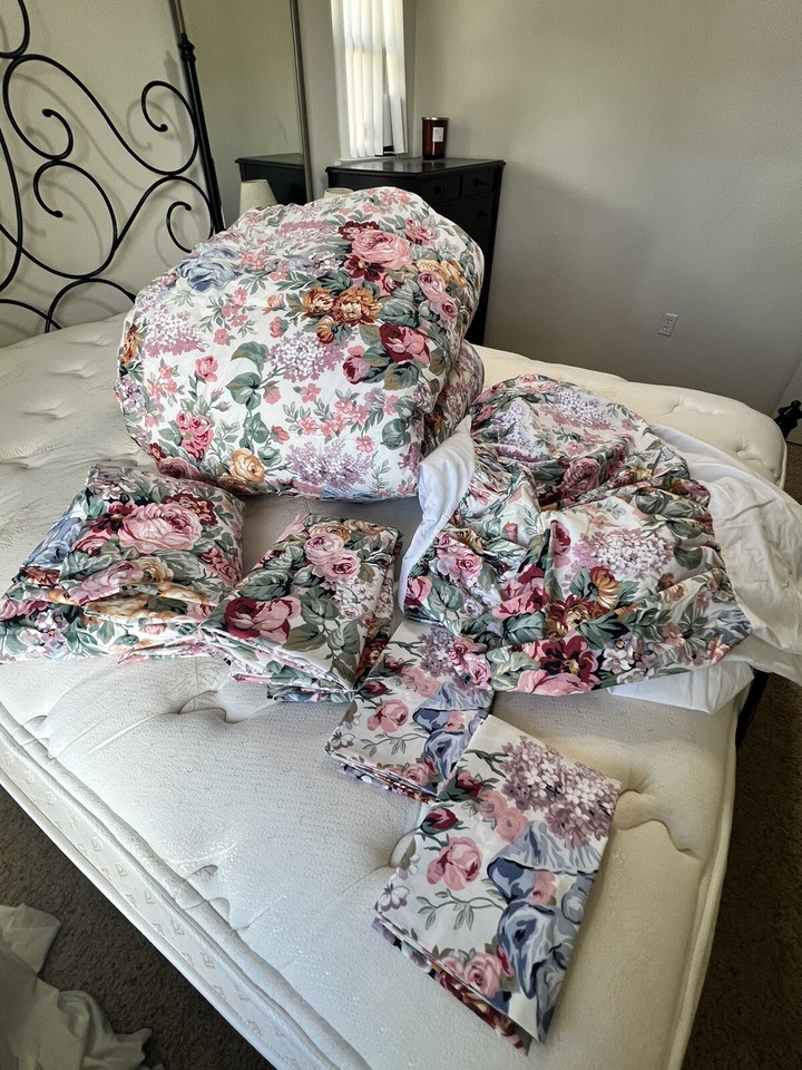 Ralph Lauren Allison Bedding 6pc Set Vintage Comforter Pillow Skirt ...