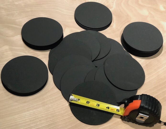 Black Neoprene Rubber Discs 4 1/2 Inch diameter - Packs of 2 | eBay