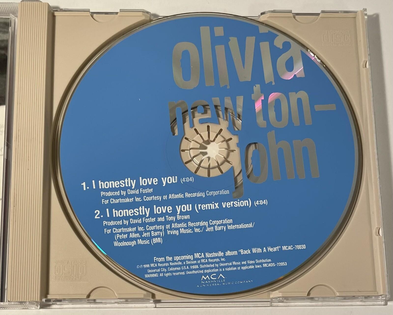 I Honestly Love You [Single] by Olivia Newton-John CD, 1998, MCA ...