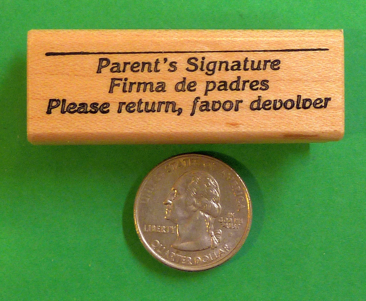 Firma de Padres/Parent Signature, bilingual teacher's wood mounted ...