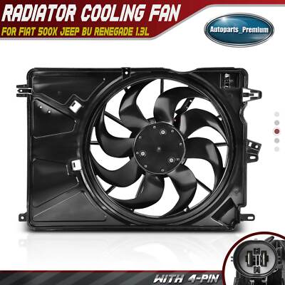 Engine Radiator Cooling Fan Assembly w/ Shroud for Fiat 500X Jeep BU ...