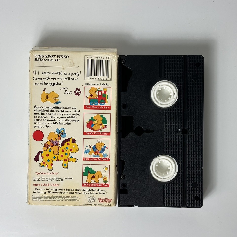 Disneys Spot Goes To A Party VHS Movie Flap book Cover Spot Dog Cartoon ...