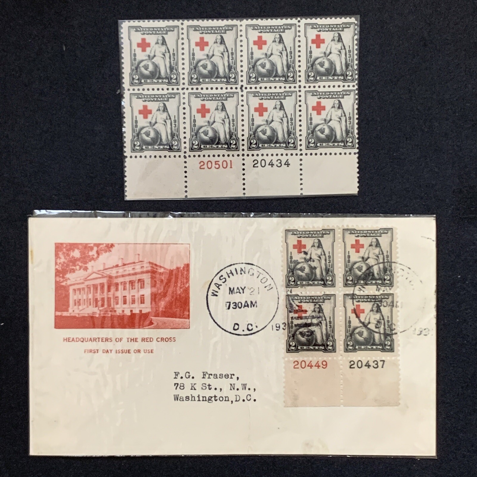 3/23 US Stamps Sc #702 Plate Block FDC Plate Block 8 Poster Membership ...