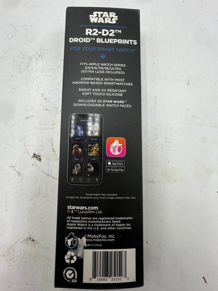 Moby Fox Star Wars R2-D2 Watch Band Droid Blueprints Fits Apple Watch ...