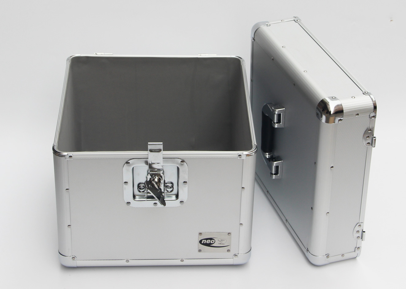 12" LP Vinyl Record Aluminium DJ Flight Carry Case Silver Holds 100 ...