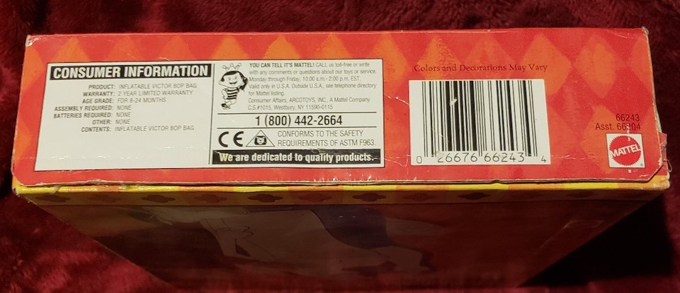 Disney hunchback of notre dame victor inflatable toddler bop bag 8-24 ...