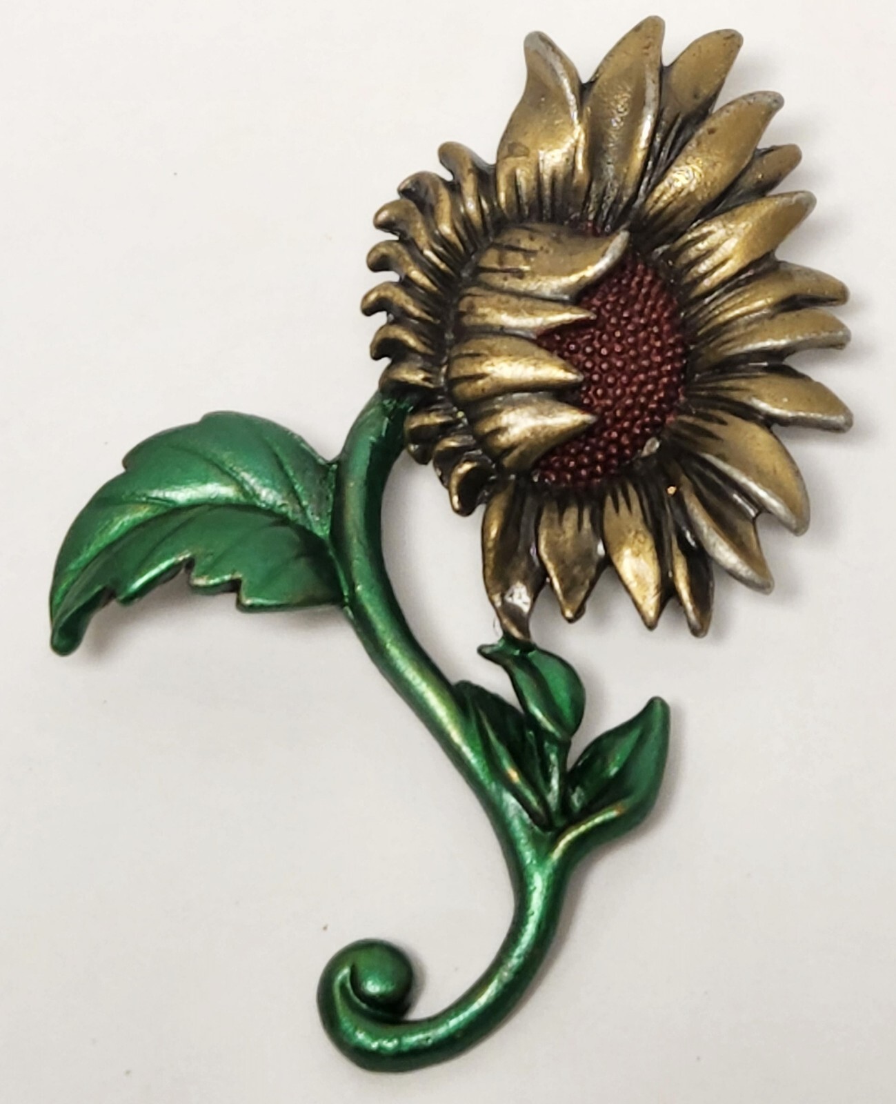 Vintage 1969 Signed DD Dominick Avellino Enamel Sunflower Pin Brooch | eBay