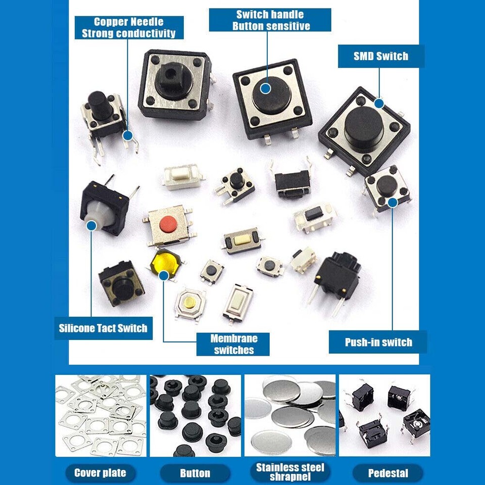 SPST Small Mini Miniature Tactile Push Switch SMD PCB DIP Many Styles ...