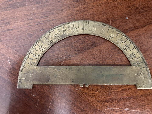 Vintage 3 3/4" brass protractor old tool | eBay