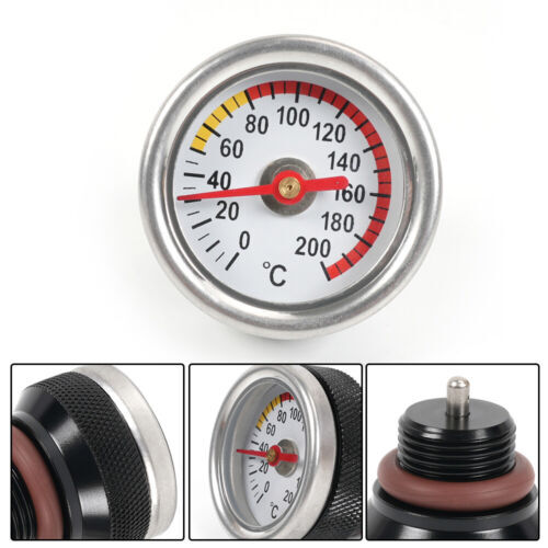 M20x1.5 Motorcycle Oil Temp Temperature Gauge Filler Cap 0-200 Celsius ...