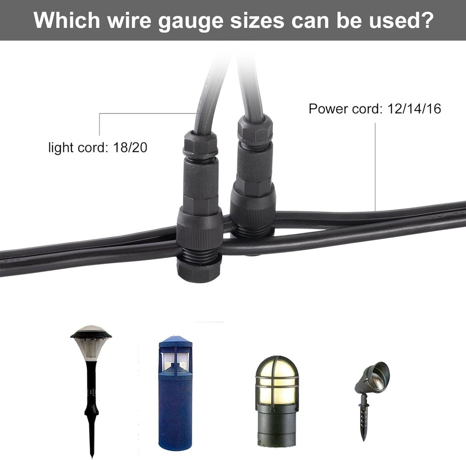 20 Pack Low Voltage Wire Connector Landscape Light Fastlock Connectors ...