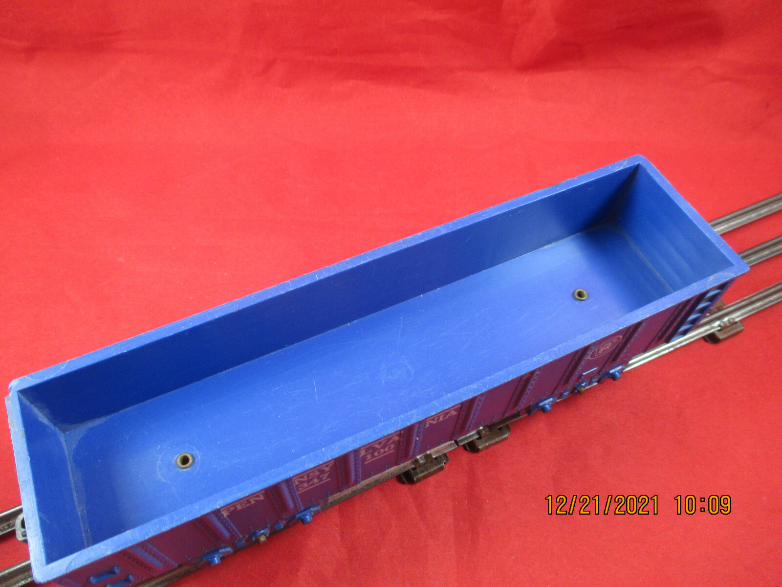 Blue Marx Toys 1961 Box Cargo Car Train PENNSYLVANIA RAILROAD # 347-100 ...