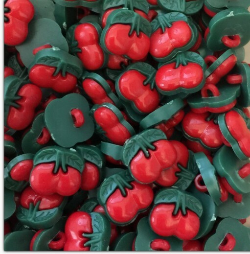 12 or 24 Cherry buttons plastic cherry scrapbook sewing 13mm cherries ...
