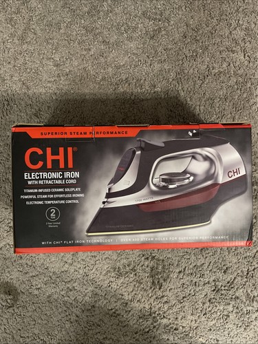 A CHI Electronic Clothing Iron Titanium-Infused Ceramic w Retractable ...
