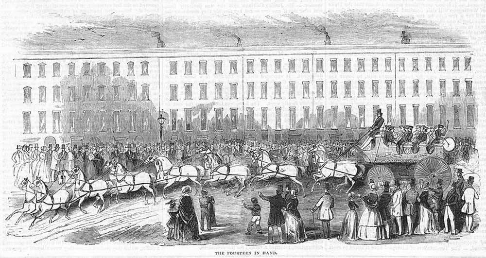 Fourteen in Hand Batty's Equestrian Est. Busy London Streets Antique ...