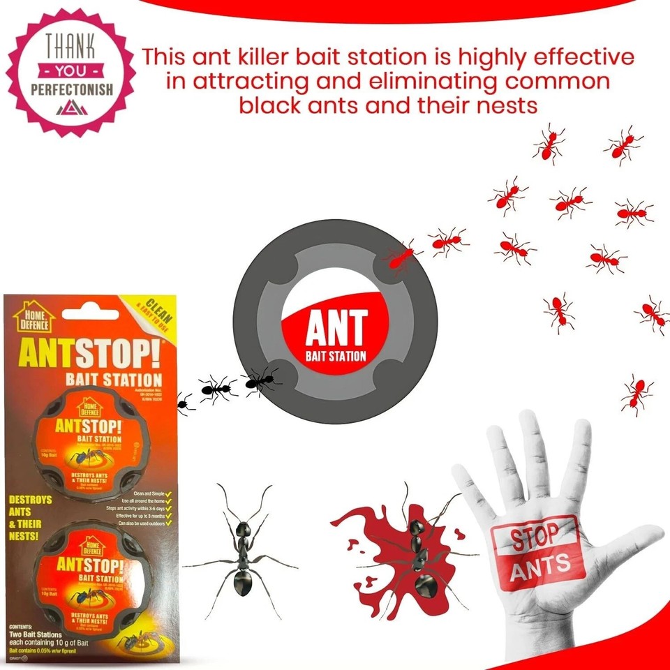 Home Defence Ant Stop Killer Bait Stations Destroy Ants Nest 2 Stations ...