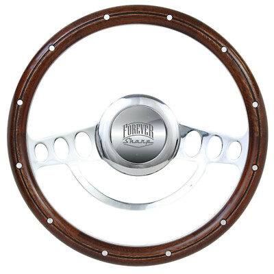 Hot Rod Street Rod Rat Rod Billet & Wood Steering Wheel Nine Hole 14 ...