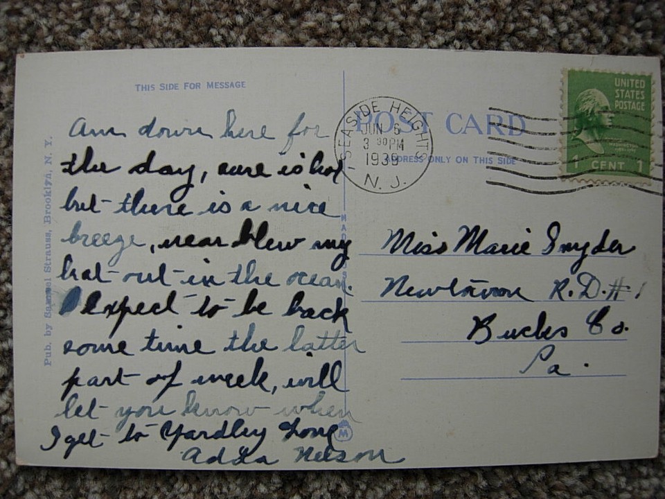 SEASIDE HEIGHTS NJ-NEW BRIDGE OVER BARNEGAT BAY-AUTOS-1939-OCEAN COUNTY ...