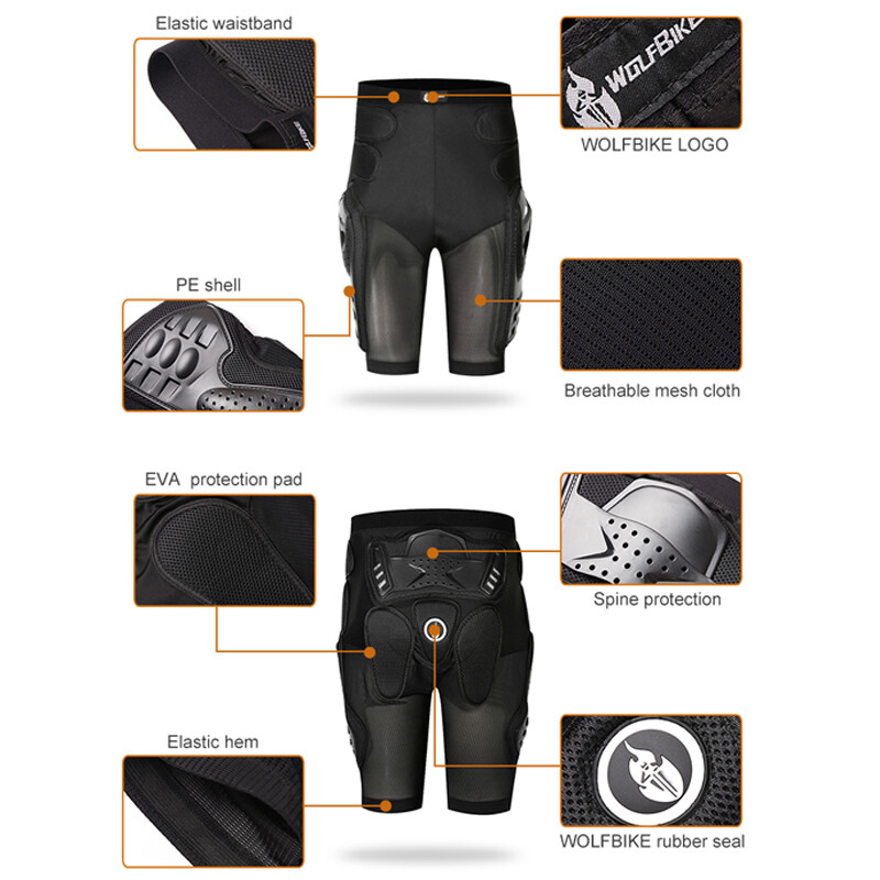 WOSAWE Body Protector Motorcycle Armored Shorts Knee Elbow Pads Guards ...