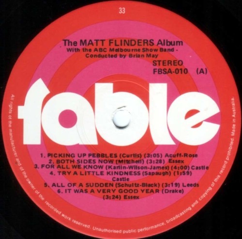 Matt Flinders~Rare OZ LP Matt Flinders album VG+ 1971 Fable Picking up ...