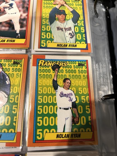 1990 Topps - Nolan Ryan 5000 Strikeout set (5 cards, Rangers error card ...