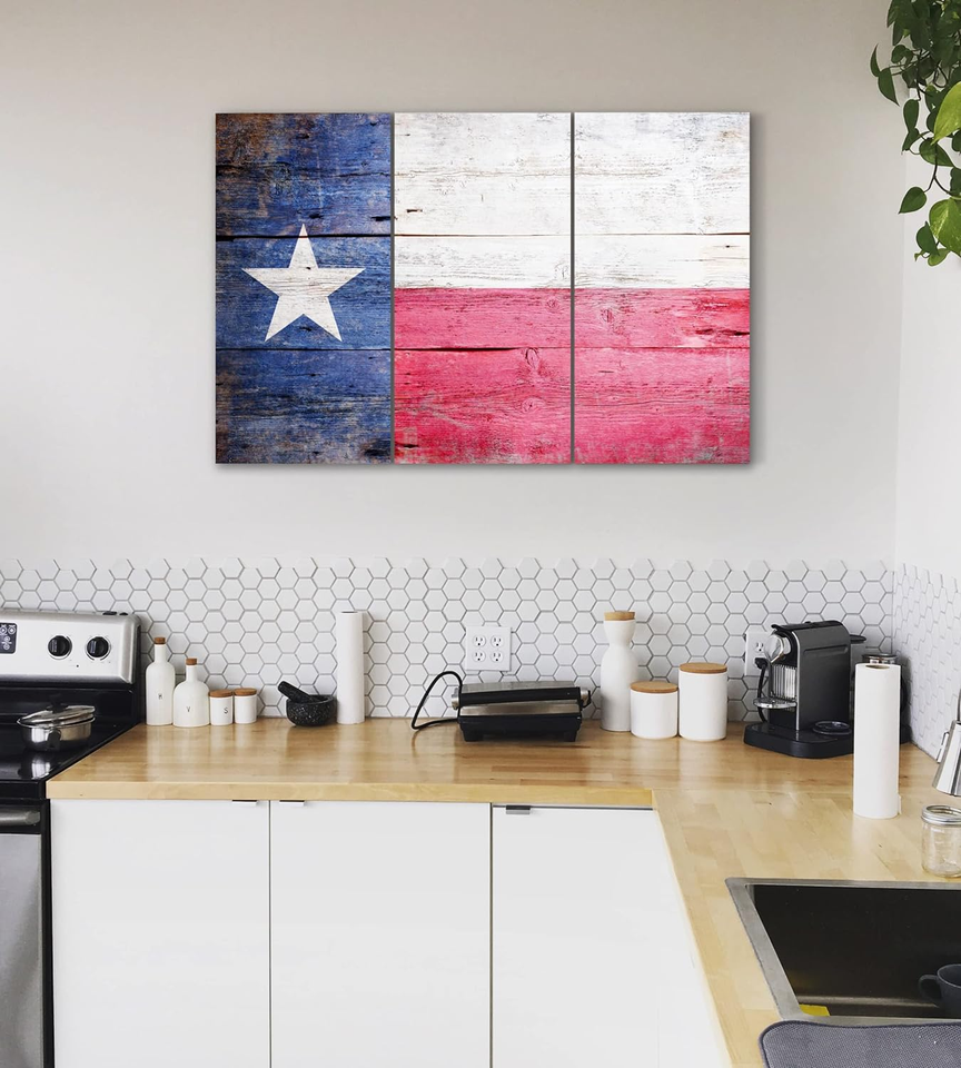 Texas Wall Art Decor - Texas Flag Wall Canvas 24X36 - Texas Wall Decor ...