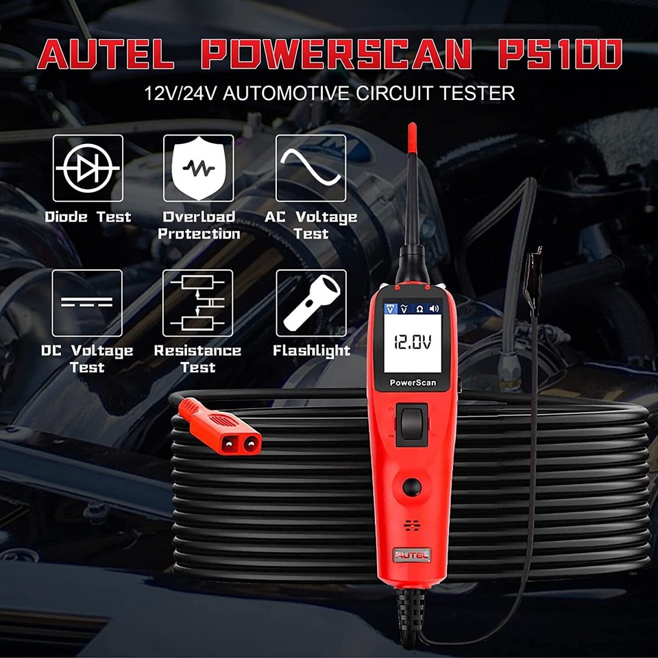 Genuine Autel PS100 Car Electrical System Diagnosis Tool Power Probe ...